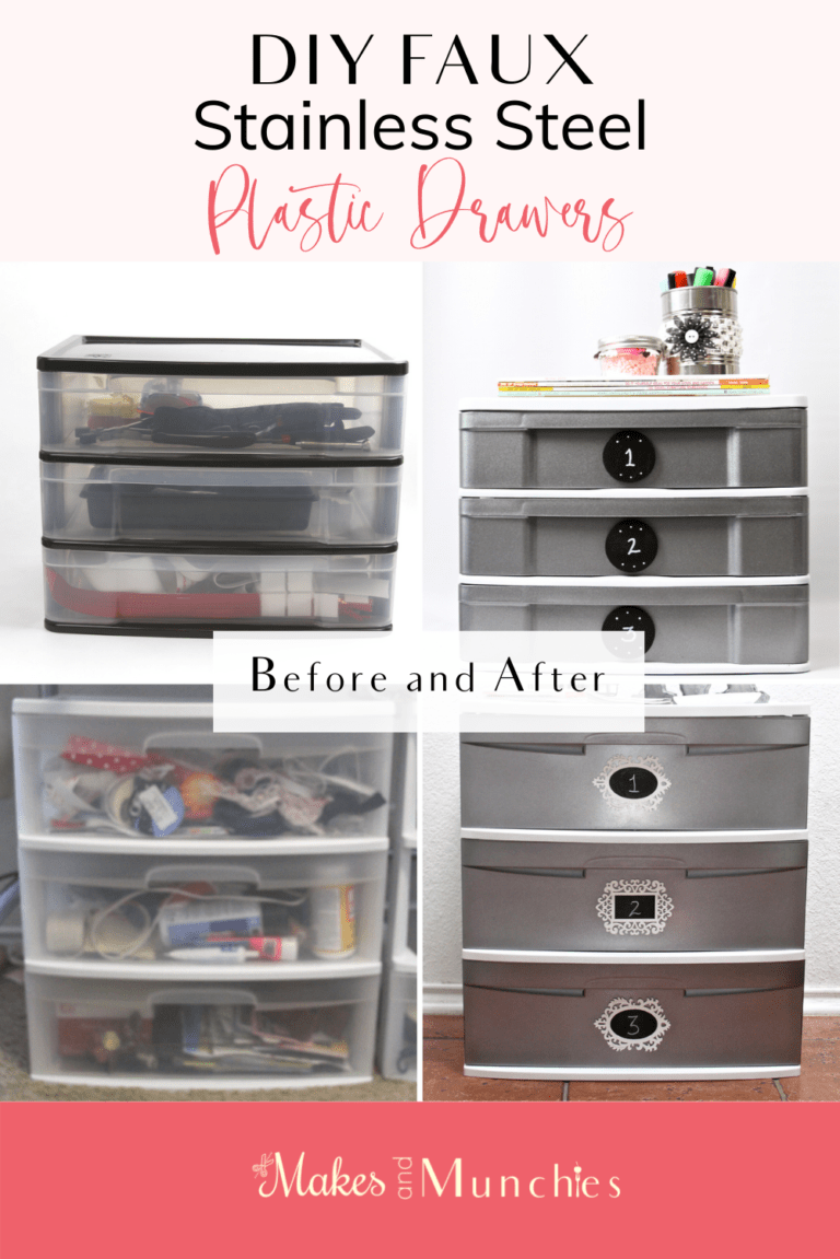 DIY FAUX Stainless Steel Plastic Drawers - Makes and Munchies